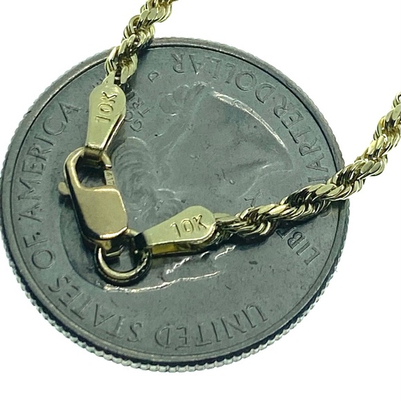 Jewelry | 1k Gold 21mm 16 Rope Chain Necklace | Poshmark